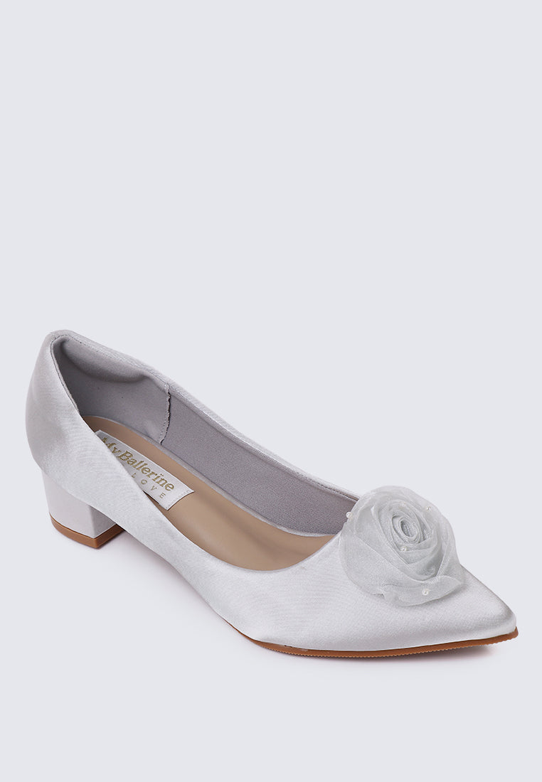 Sereia Comfy Heels In Silver - myballerine – Comfychic - Myballerine SG