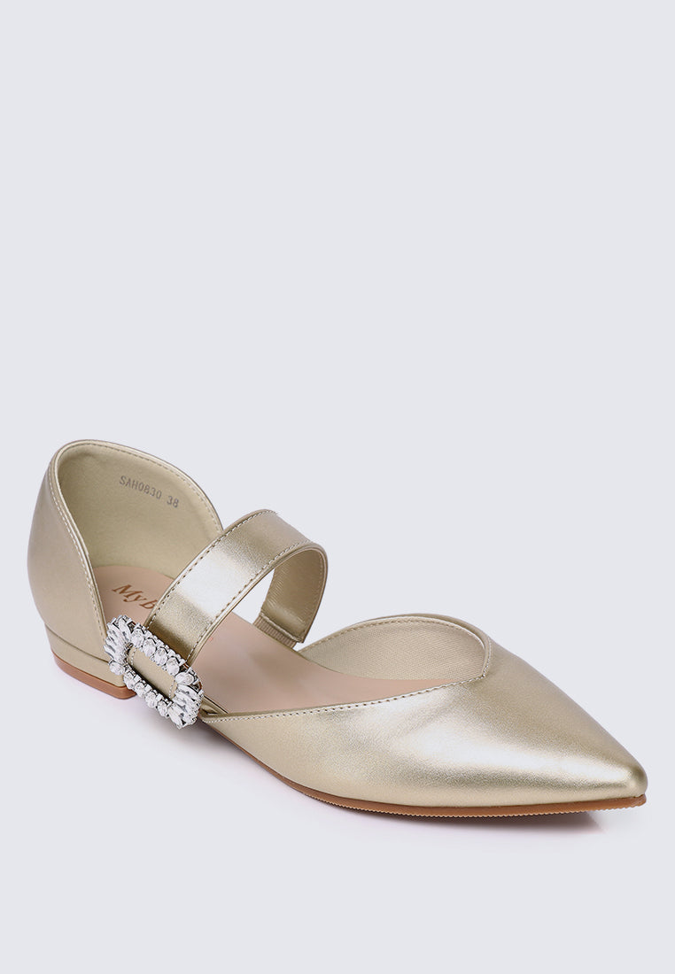 Calista Comfy Ballerina In Gold - myballerine – Comfychic - Myballerine SG